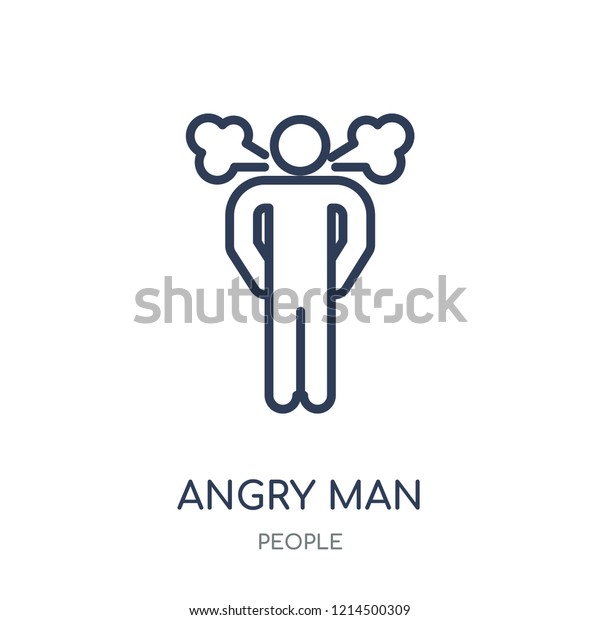 Angry Man Icon Angry Man Linear Stock Vector (Royalty Free) 1214500309 ...