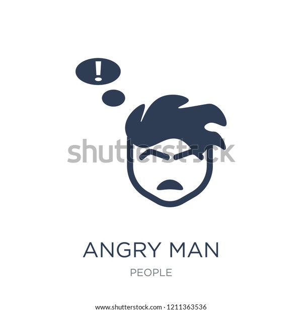 Angry Man Icon Trendy Flat Vector Stock Vector (Royalty Free ...