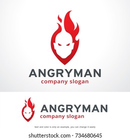 Vektor Stok Angry Man Logo Template Design Vector (Tanpa Royalti ...