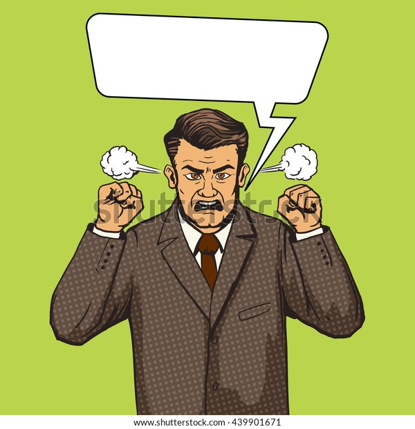 Angry Man Pop Art Style Vector Stock Vector (Royalty Free) 439901671 ...