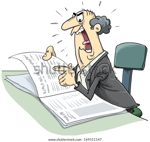 Angry Man Reading Newspaper Bed News Stock Vector (Royalty Free) 169511147