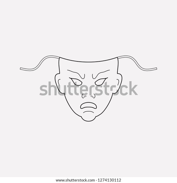 Angry Mask Icon Line Element Vector: เวกเตอร์สต็อก (ปลอดค่าลิขสิทธิ์ ...