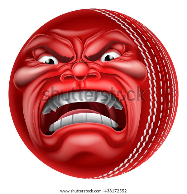 Angry Mean Looking Cricket Ball Sports Stock Vector (Royalty Free ...