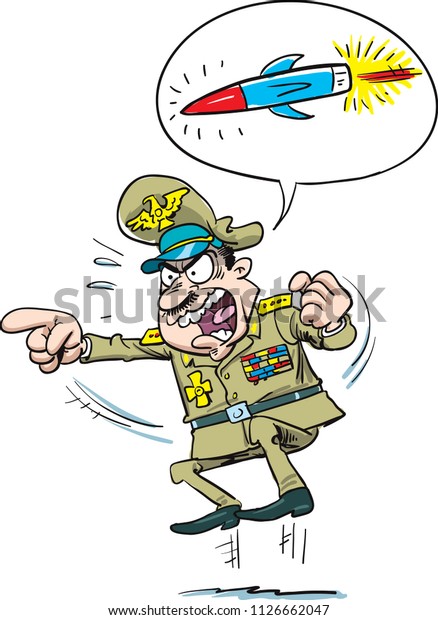 Angry Military General Stock Vector (Royalty Free) 1126662047
