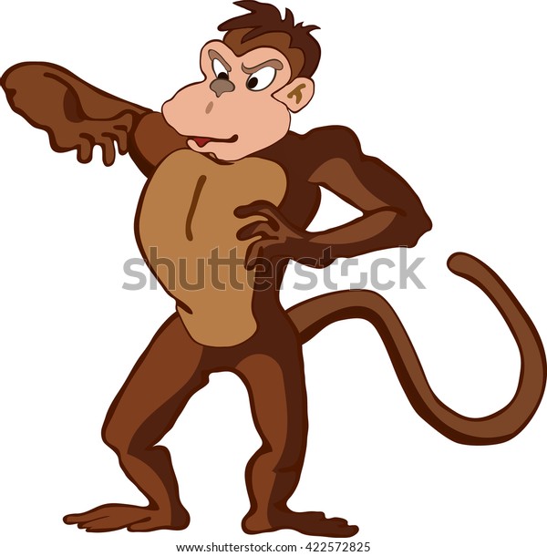 Angry Monkey Disgruntled Waving His Arms Stock Vector (Royalty Free ...