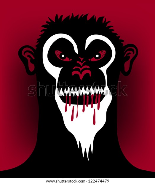 Angry Monkey Face Stock Vector (Royalty Free) 122474479