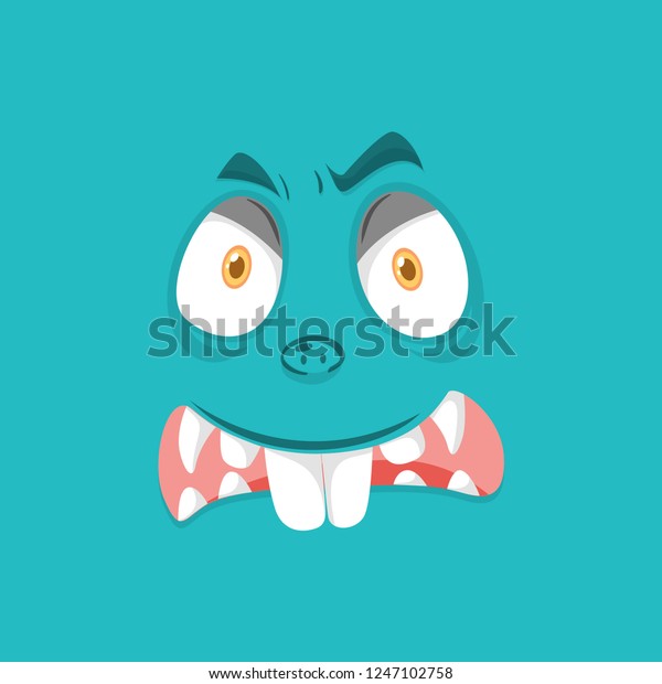 Angry Monster Face Illustration Stock Vector (Royalty Free) 1247102758 ...