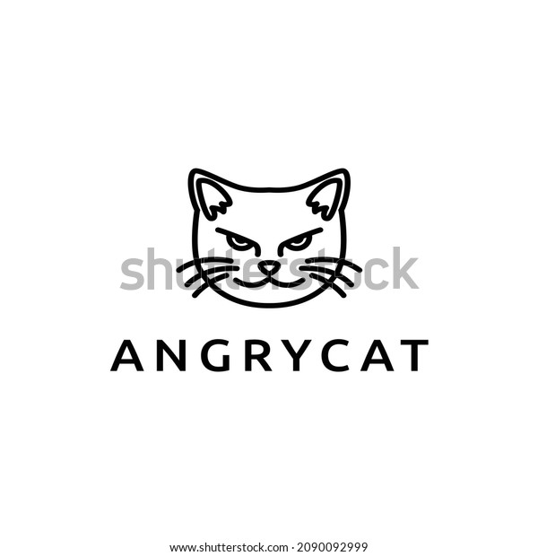 Angry Naughty Cat Outline Line Art: เวกเตอร์สต็อก (ปลอดค่าลิขสิทธิ์ ...