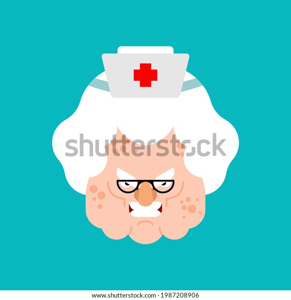 Angry Nurse Sinister Doctor Vector Illustration Stock Vector (Royalty ...