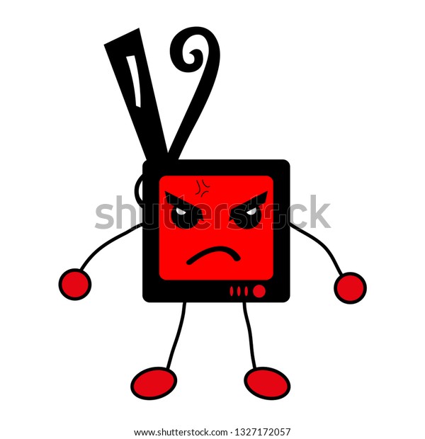Angry Old Tv Character Vector Cartoon Stock Vector (Royalty Free ...