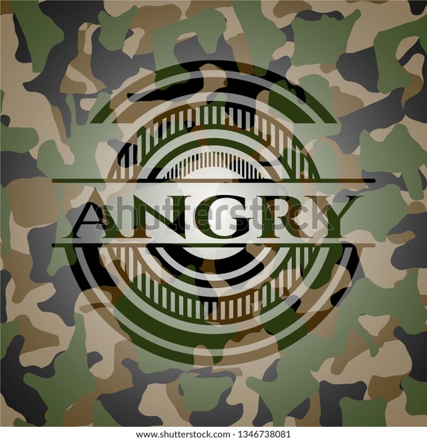 Angry On Camouflaged Texture Stock Vector (Royalty Free) 1346738081 ...