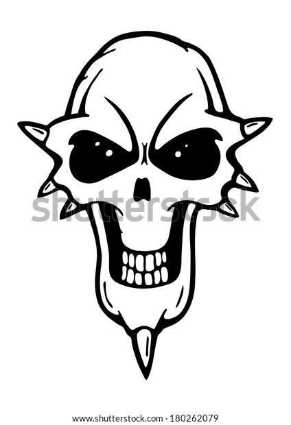 Angry Painted Skull Vector Illustration Stock Vector (Royalty Free ...