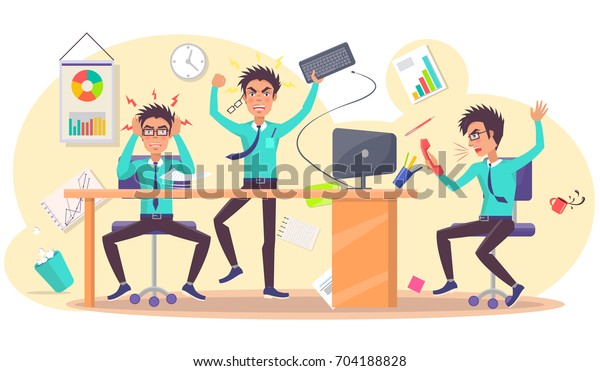 Angry Person Work Vector Illustration Grumpy Stock Vector (Royalty Free ...