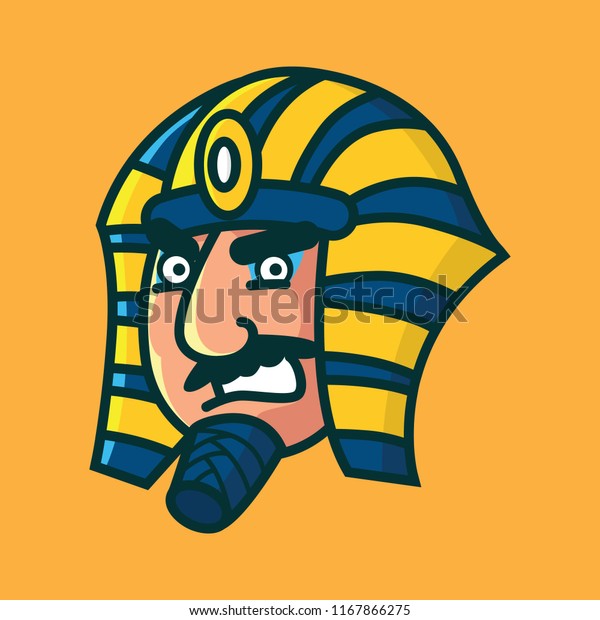 Angry Pharaoh Egypt Prince King Face Stock Vector (Royalty Free ...