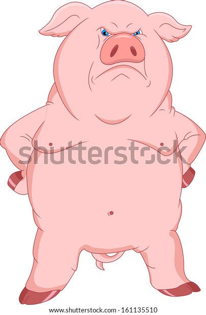 Angry Pig Cartoon: เวกเตอร์สต็อก (ปลอดค่าลิขสิทธิ์) 161135510 ...