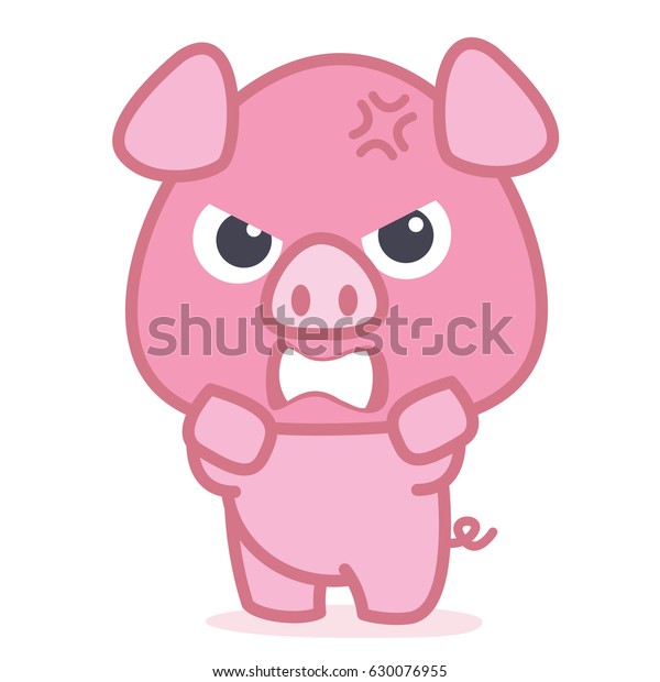 Angry Pig Cartoon Character Stock Vector (Royalty Free) 630076955 ...