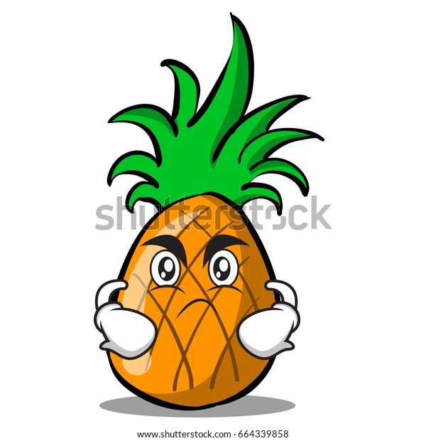 Angry Pineapple Cartoon Character Collection Vector Stock Vector ...