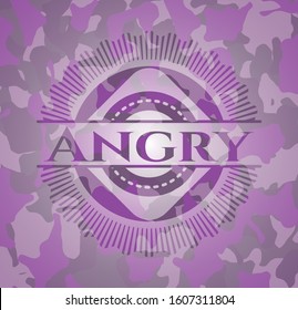 Angry Pink On Camouflaged Pattern Vector Stock Vector (Royalty Free ...