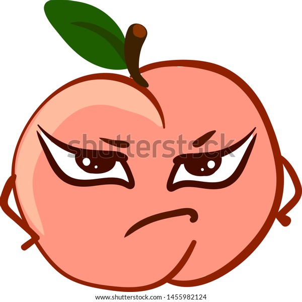 Angry Pink Peach Illustration Vector On Stock Vector (Royalty Free ...