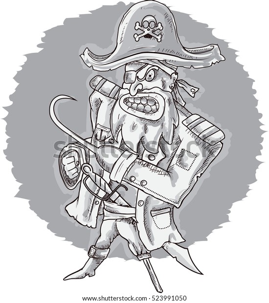 Angry Pirate Vector Illustration 3 Fully Stock Vector (Royalty Free ...