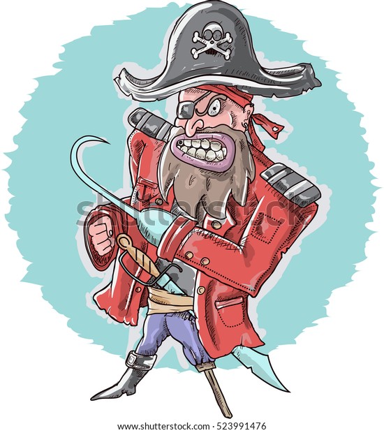 Angry Pirate Vector Illustration 4 Fully Stock Vector (Royalty Free ...