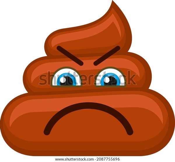 Angry Poo Emoji Grumpy Poop Pile: immagine vettoriale stock (royalty ...