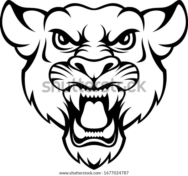 Angry Puma On White Background Stock Vector (Royalty Free) 1677024787 ...