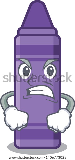 Angry Purple Crayon Isolated Character Stock Vector (Royalty Free ...