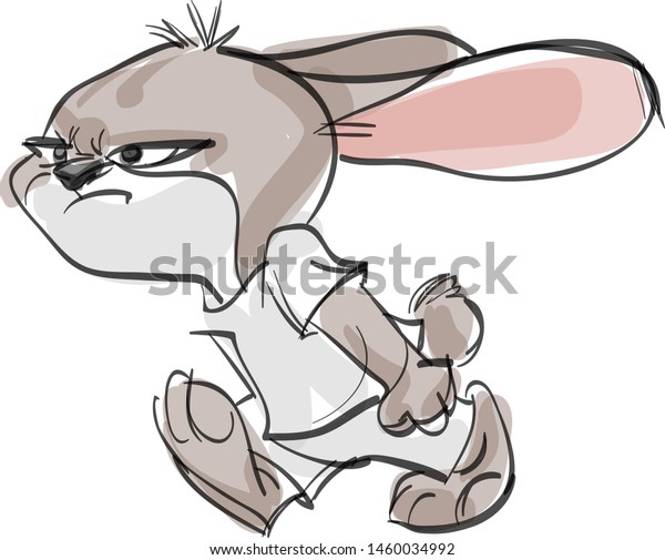 Angry Rabbit Vector Graphic Sweet Illustration: vector de stock (libre ...