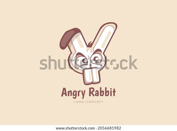 Angry Rabbit Vector Illustration Logo Concept Stock Vector (Royalty ...
