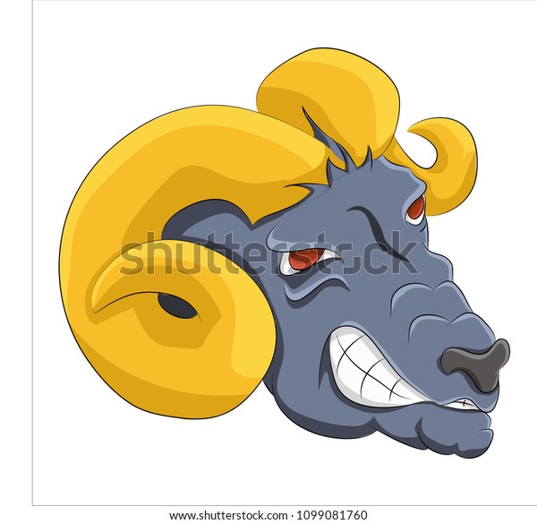 Angry Ram Mascot Illustration Stock Vector (Royalty Free) 1099081760 ...