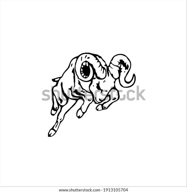Angry Ram Symbol Logo Tattoo Design: vetor stock (livre de direitos ...