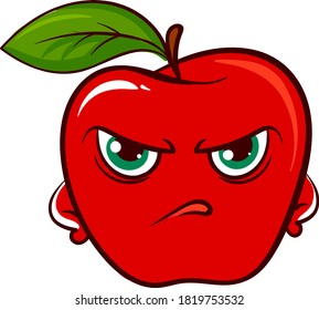 Angry Red Apple Illustration Vector On Stock Vector (Royalty Free ...