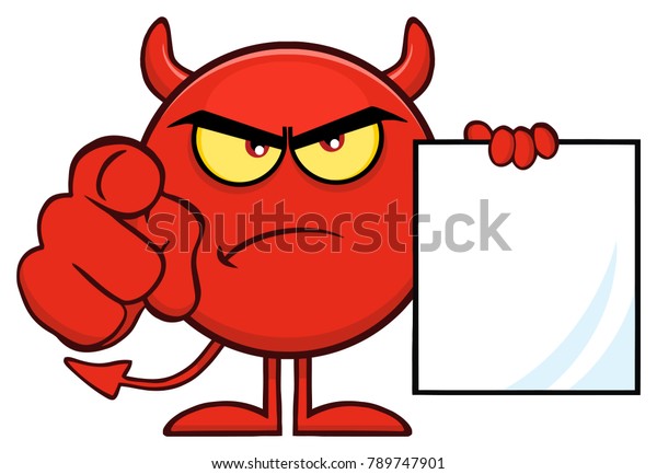 Angry Red Devil Cartoon Emoji Character Stock Vector (Royalty Free ...