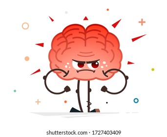 Angry Red Human Brain Vector Character Stock Vector (Royalty Free ...