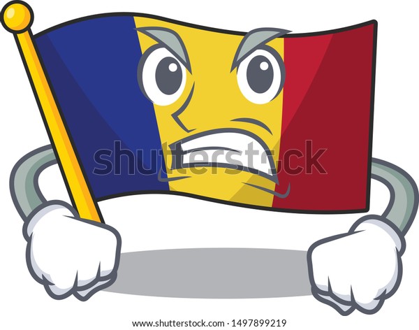 Angry Romanian Cartoon Flag Folded Drawer Stock Vector (Royalty Free ...