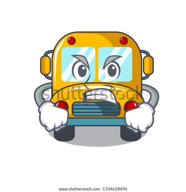 Angry School Bus Mascot Cartoon Stock Vector (Royalty Free) 1104628496 ...