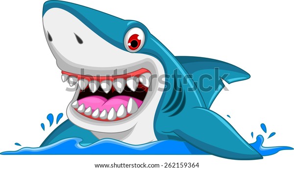 Angry Shark Cartoon Stock Vector (Royalty Free) 262159364 | Shutterstock