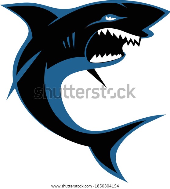 Angry Shark Illustration Curves Stock Vector (Royalty Free) 1850304154 ...