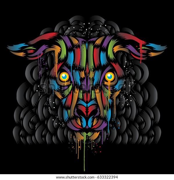 Angry Sheep Vector Illustration Splat Spray Stock Vector (Royalty Free ...