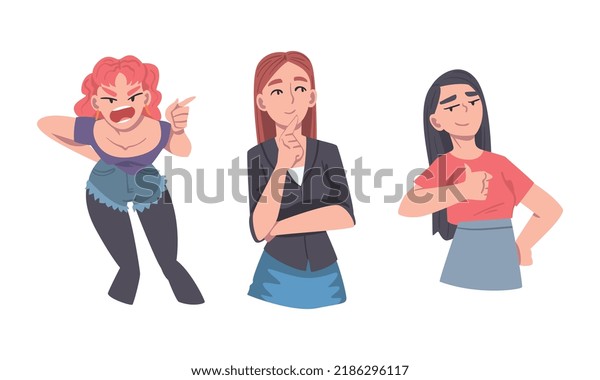 Angry Shouting Woman Grumpy Face Scratching: เวกเตอร์สต็อก (ปลอดค่า ...