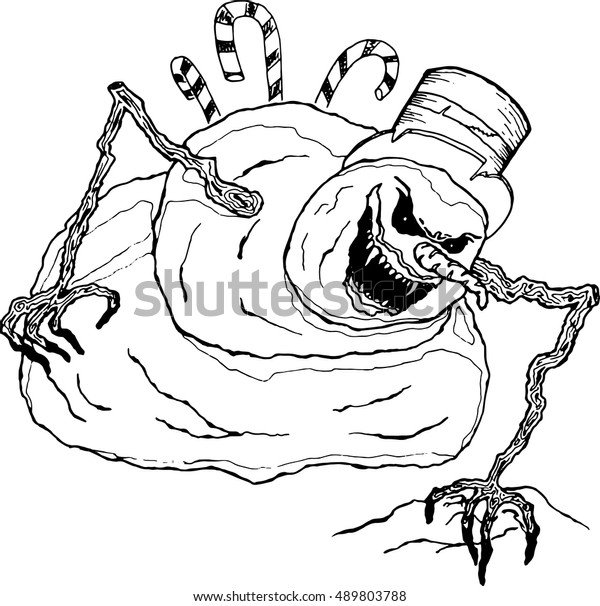 Stock vektor „Angry Snowman Vector Illustration Terrible Evil“ (bez ...