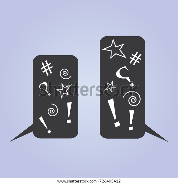 Angry Speech Bubbles Expletive Speech Bubbles Stock Vector (Royalty ...