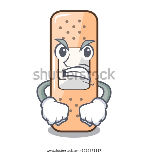 Angry Sticking Plaster On Mascot Table Stock Vector (Royalty Free ...