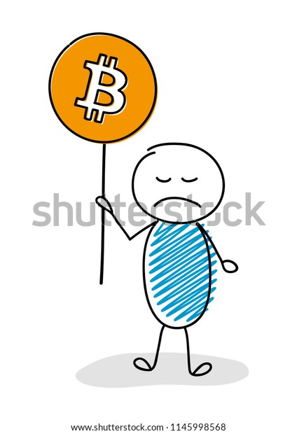 Angry Stickman Showing Bitcoin Icon Vector Stock Vector (Royalty Free ...