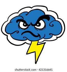 Angry Storm Cloud Cartoon Illustration Stock Vector (Royalty Free ...