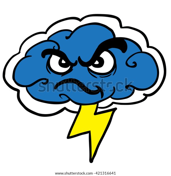 Angry Storm Cloud Cartoon Illustration Stock Vector (Royalty Free ...