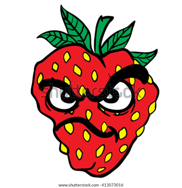 Angry Strawberry Cartoon Illustration Stock Vector (Royalty Free ...