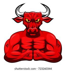 Angry Strong Bull Mascot Vector Illustration Stock Vector (Royalty Free ...