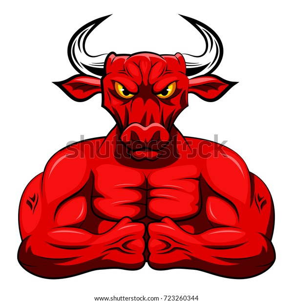 Angry Strong Bull Mascot Vector Illustration Stock Vector (Royalty Free ...